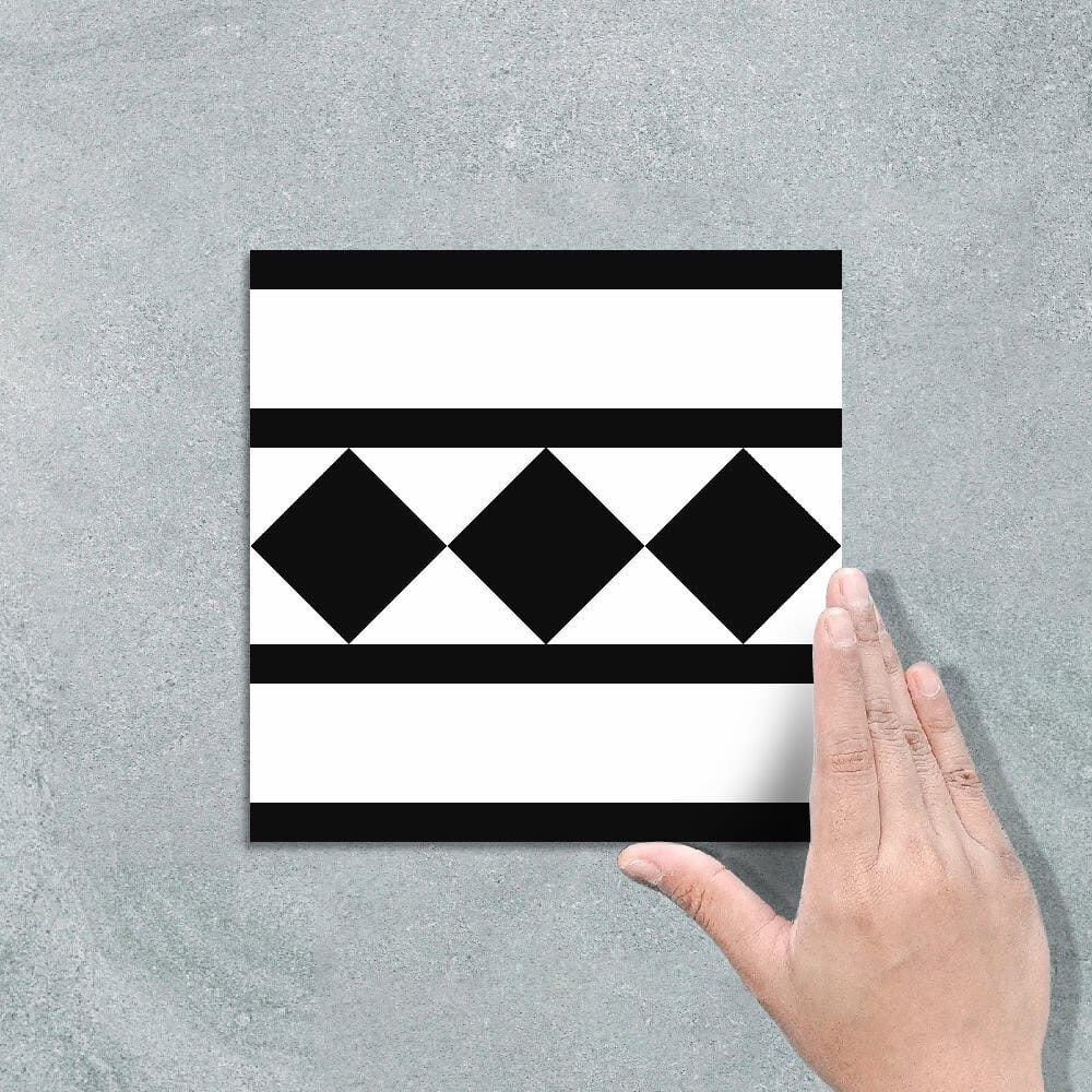 VICTORIAN B&W BORDER - PATTERN TILE | JUBIN CANTIK