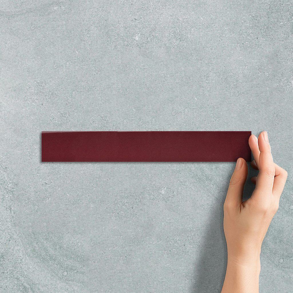 LONG BURGUNDY RED - SUBWAY TILE | JUBIN CANTIK